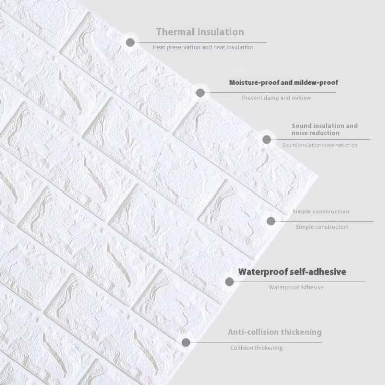 Self-Adhesive 3D Brick Foam Wallpaper | Waterproof & Anti-Collision ...